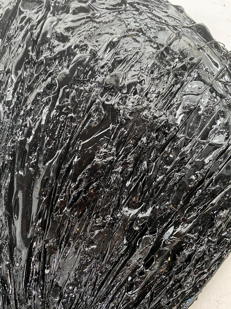 Black Tar Plastic Vintage Hand Mirror, 21st Century by Mattia Biagi For ...