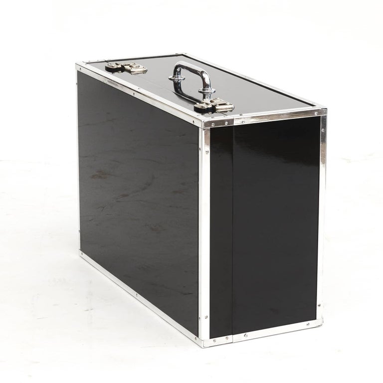 Black Transport Box 'Table' in Polished Wood at 1stDibs