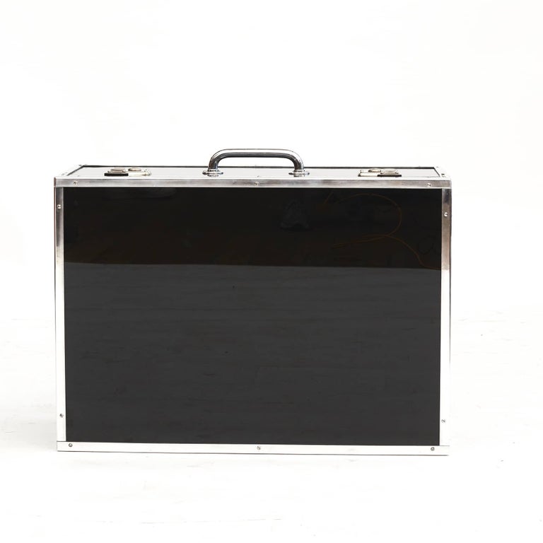 Black Transport Box 'Table' in Polished Wood at 1stDibs