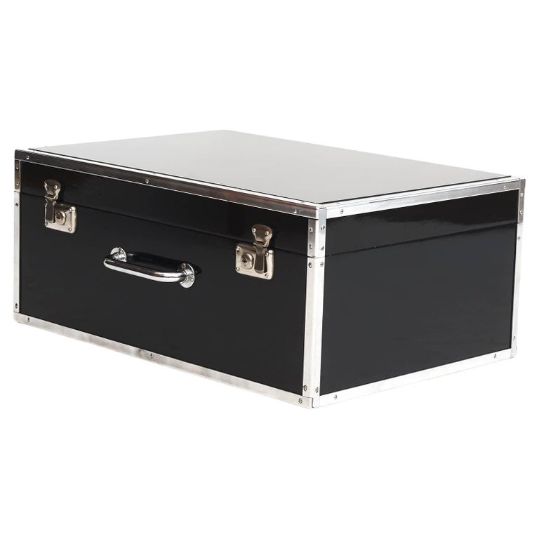 Black Transport Box 'Table' in Polished Wood at 1stDibs