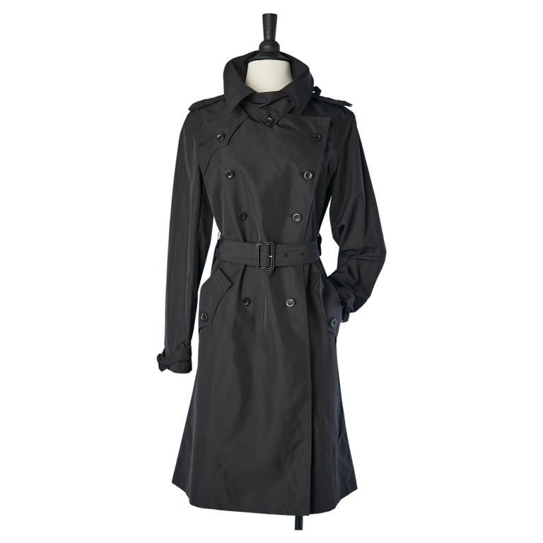Black trench coat Yves Saint Laurent For Sale at 1stDibs
