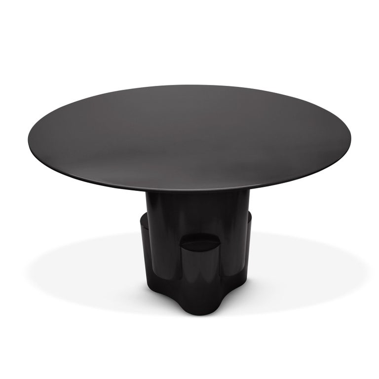 Black Lacquered Tsugime Pedestal Table by Chapter and Verse For Sale at 1stDibs