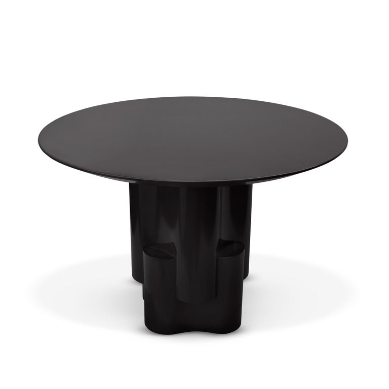 Black Lacquered Tsugime Pedestal Table by Chapter and Verse For Sale at 1stDibs