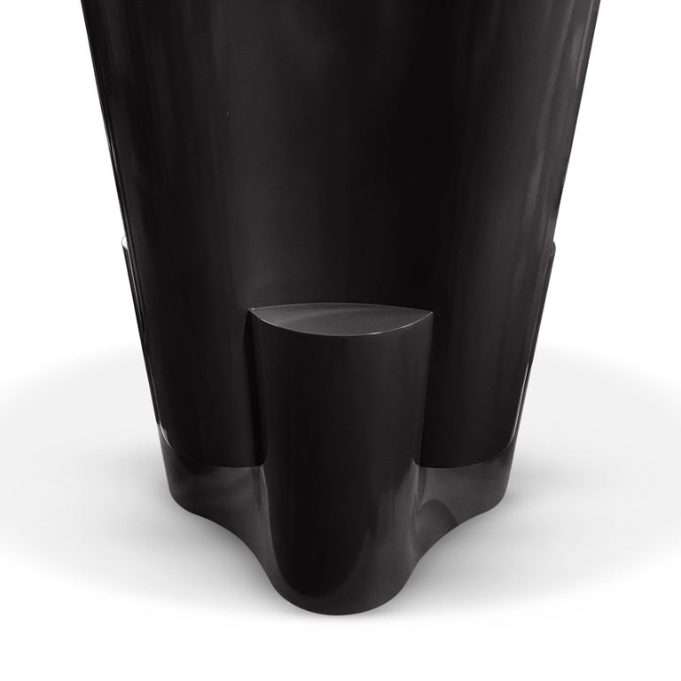 Black Lacquered Tsugime Pedestal Table by Chapter and Verse For Sale at 1stDibs