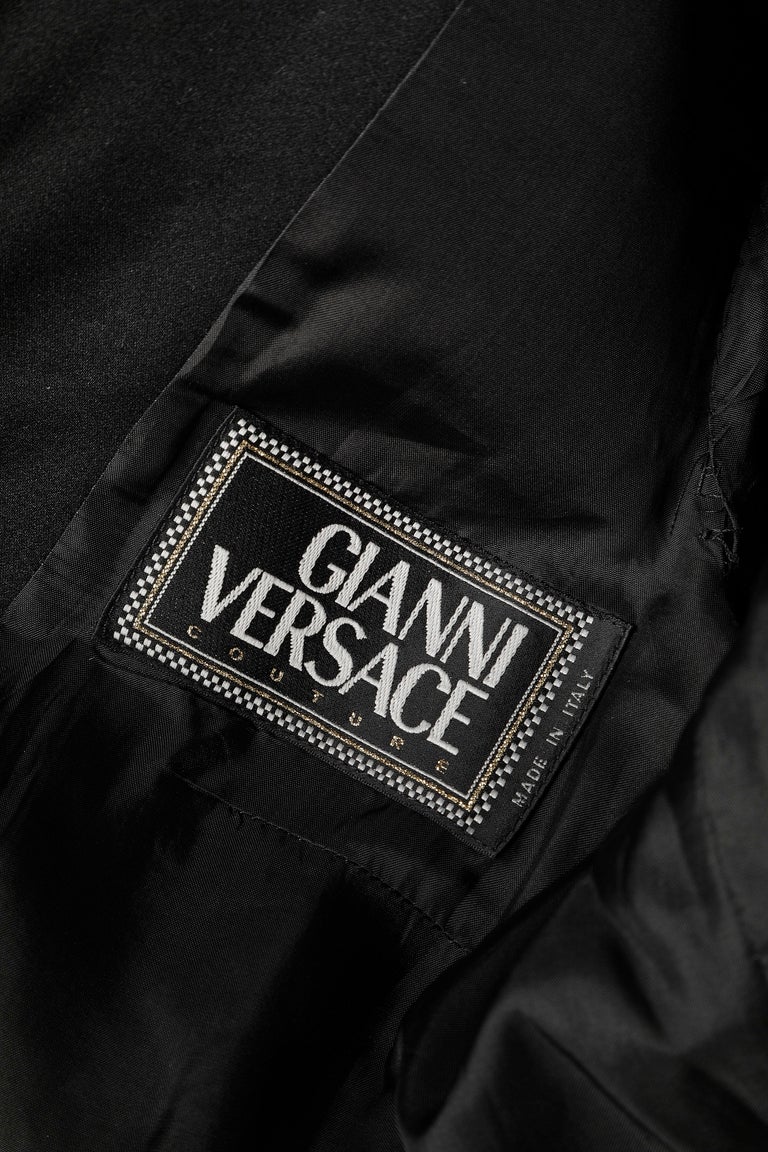 Black Tuxedo double breasted jacket Gianni Versace Couture For Sale at ...