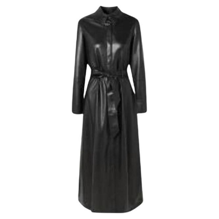 black vegan-leather Asayo shirt dress For Sale at 1stDibs
