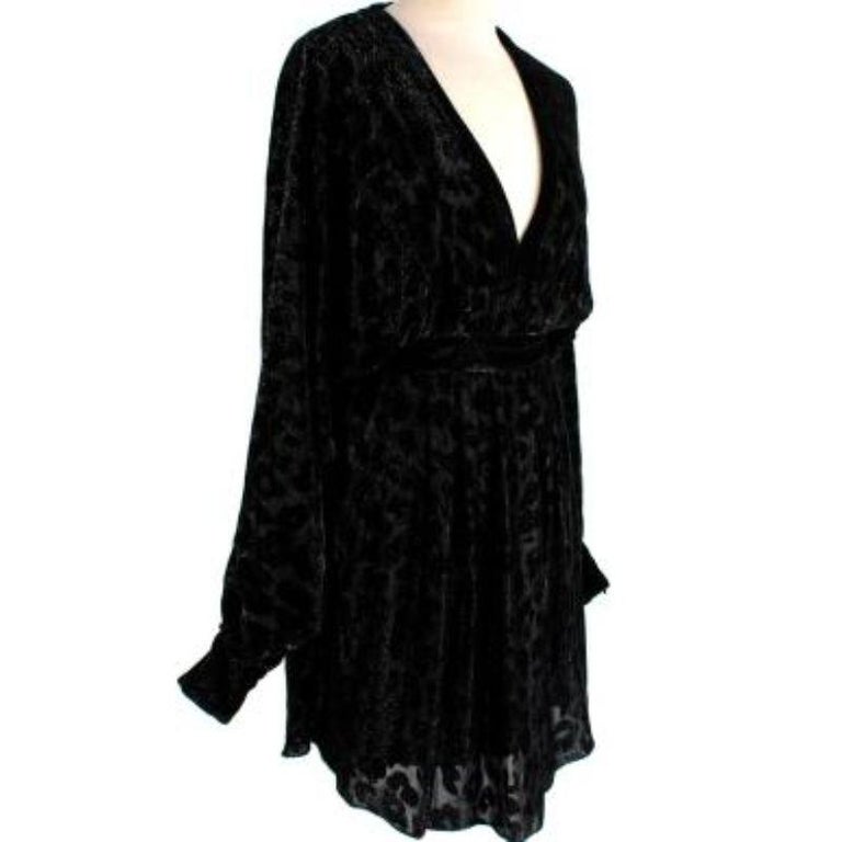 Black Velvet Devore Mini Dress For Sale at 1stDibs