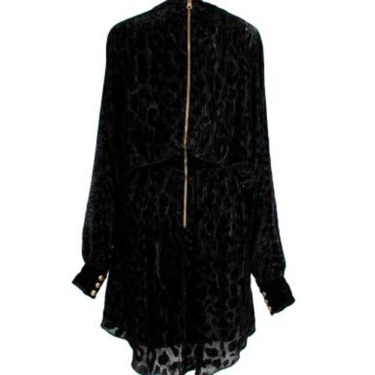 Black Velvet Devore Mini Dress For Sale at 1stDibs