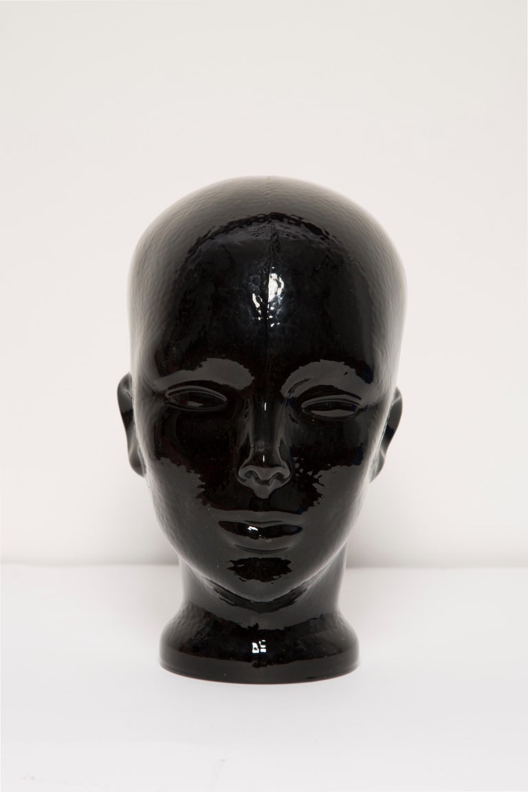 Black Vintage Decorative Mannequin Glass Head Sculpture, 1970s, Germany ...