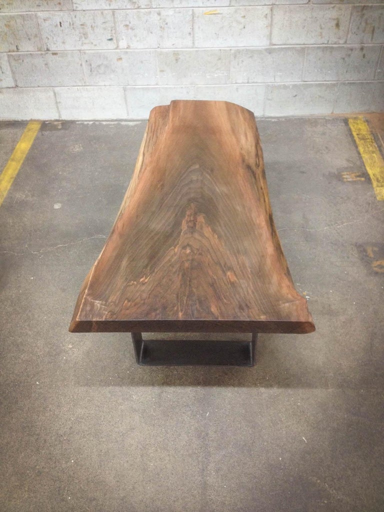 Black Walnut Live Edge Coffee Table on Steel For Sale at 1stDibs