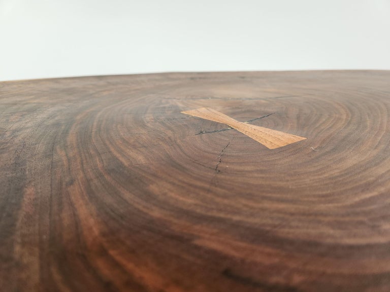 Black Walnut Wood Slab Coffee Table For Sale at 1stDibs