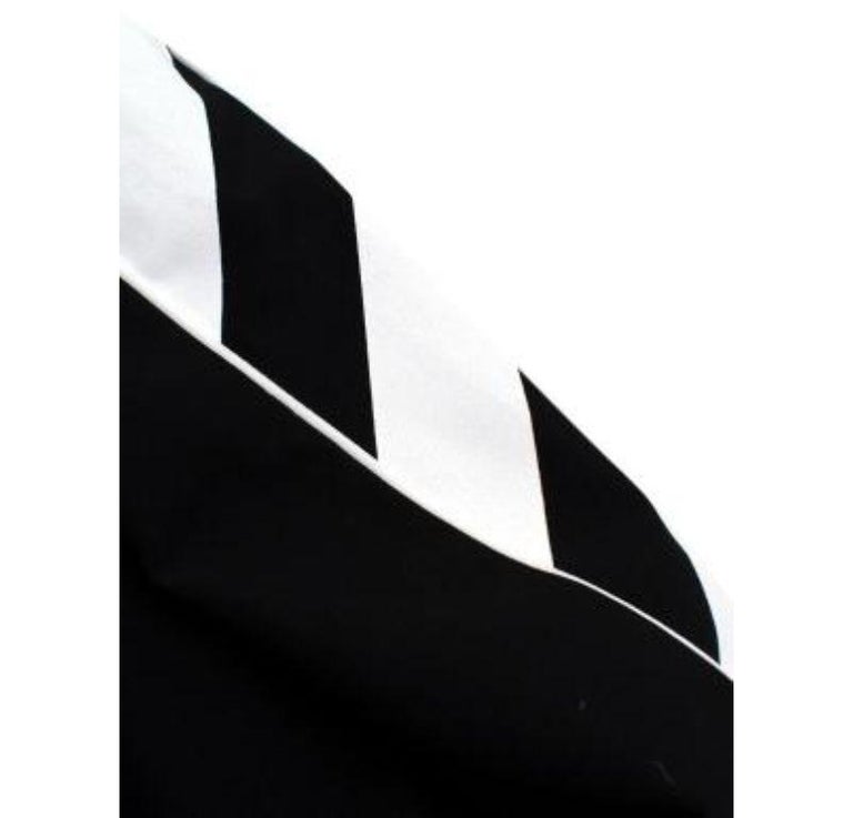 Black and White Diagonal Side Stripe Jersey Midi Skirt For Sale at 1stDibs