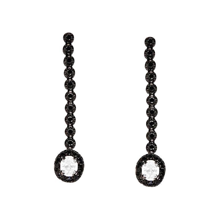David Rosenberg Stunning Black Diamond Drop Earrings For Sale at 1stdibs