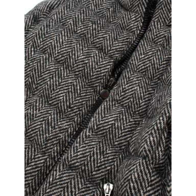 black and white Herringbone tweed Flavine jacket For Sale at 1stDibs