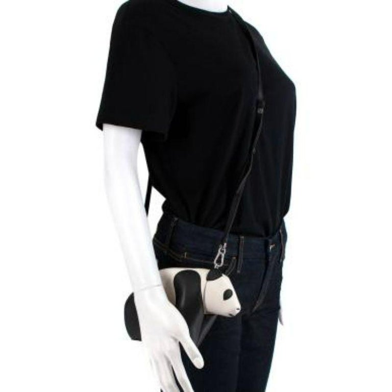 black and white leather Panda pouch For Sale at 1stDibs