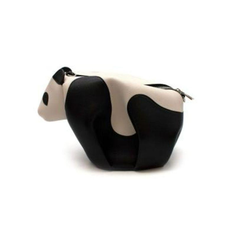 black and white leather Panda pouch For Sale at 1stDibs