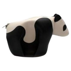 black and white leather Panda pouch For Sale at 1stDibs