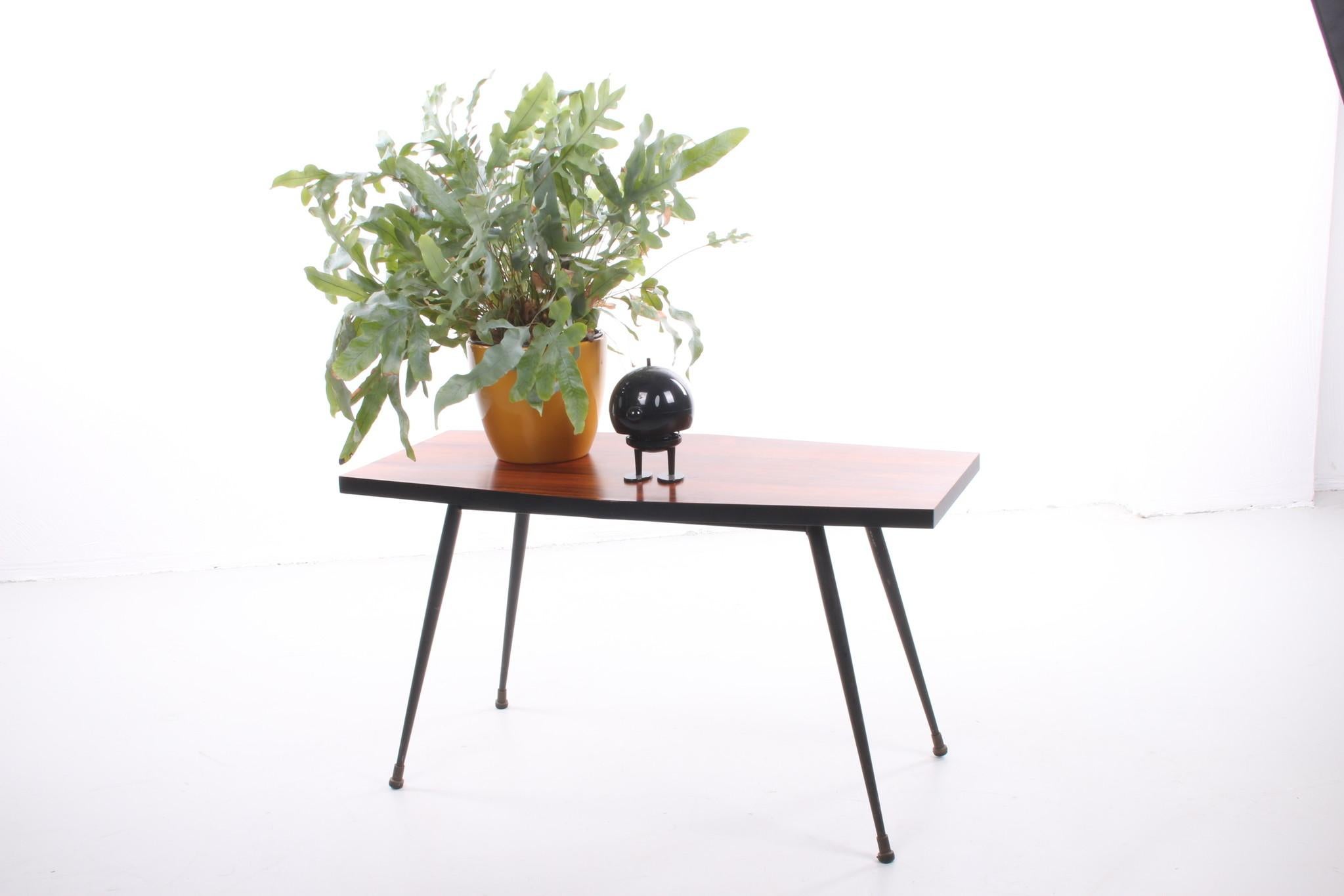 Black wood Plant Table or Side Table with Black Metal Legs, 1960s For ...