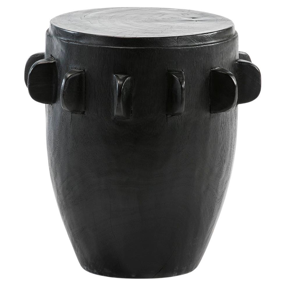 Black Wicker And Metal Stool by Thai Natura For Sale at 1stDibs