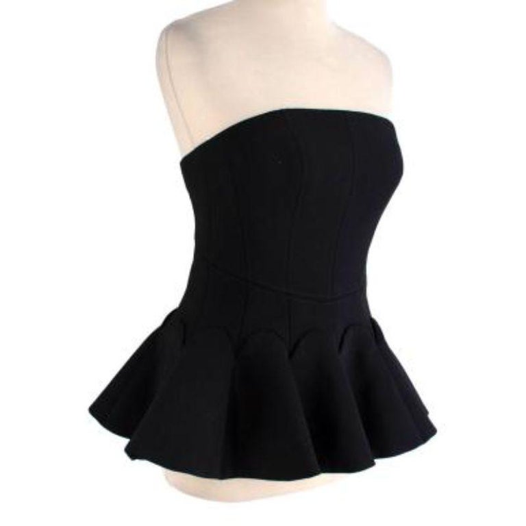 Black wool boned bustier top For Sale at 1stDibs