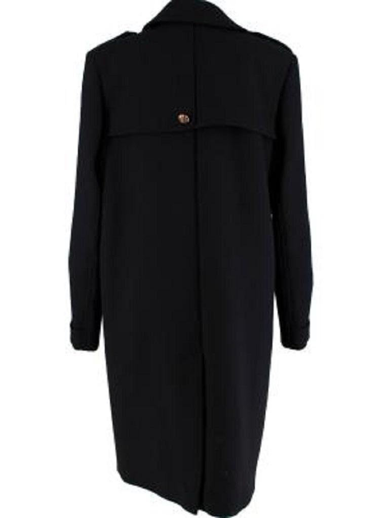 Black Wool Long Double Breasted Tailored Coat For Sale at 1stDibs