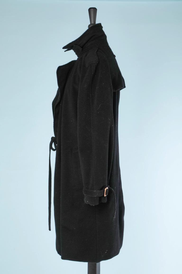 Black wool trench coat Jean-Paul Gaultier For Sale at 1stDibs