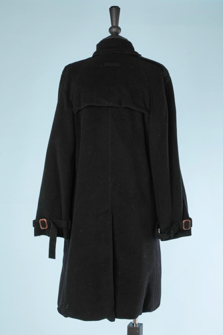 Black wool trench coat Jean-Paul Gaultier For Sale at 1stDibs