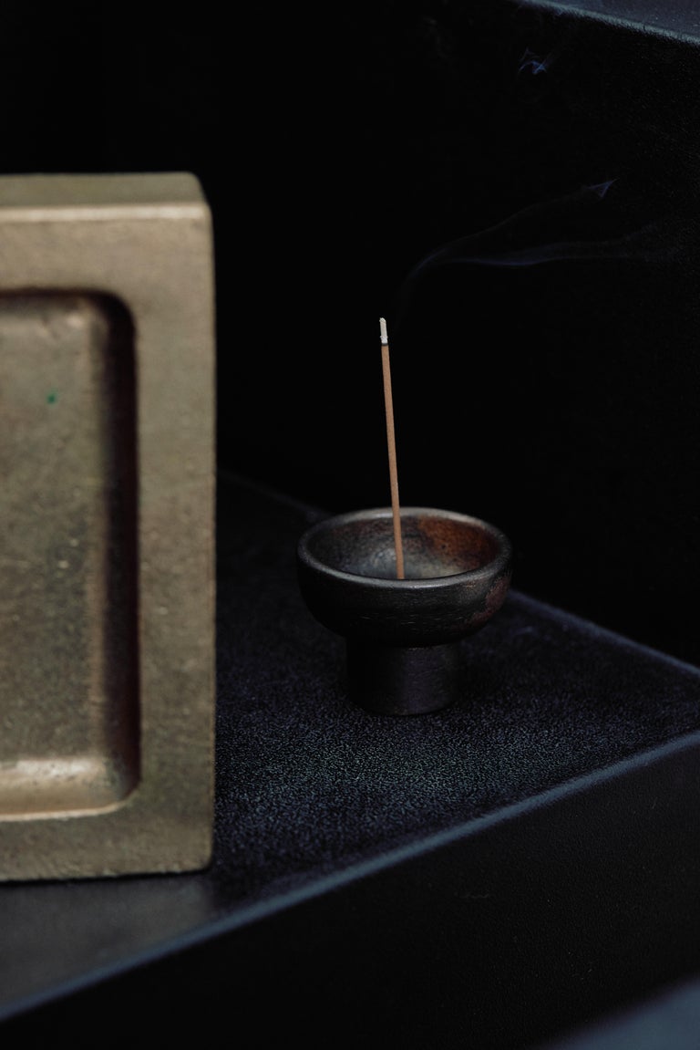 Blackened Bronze Incense Burner by Henry Wilson For Sale at 1stDibs