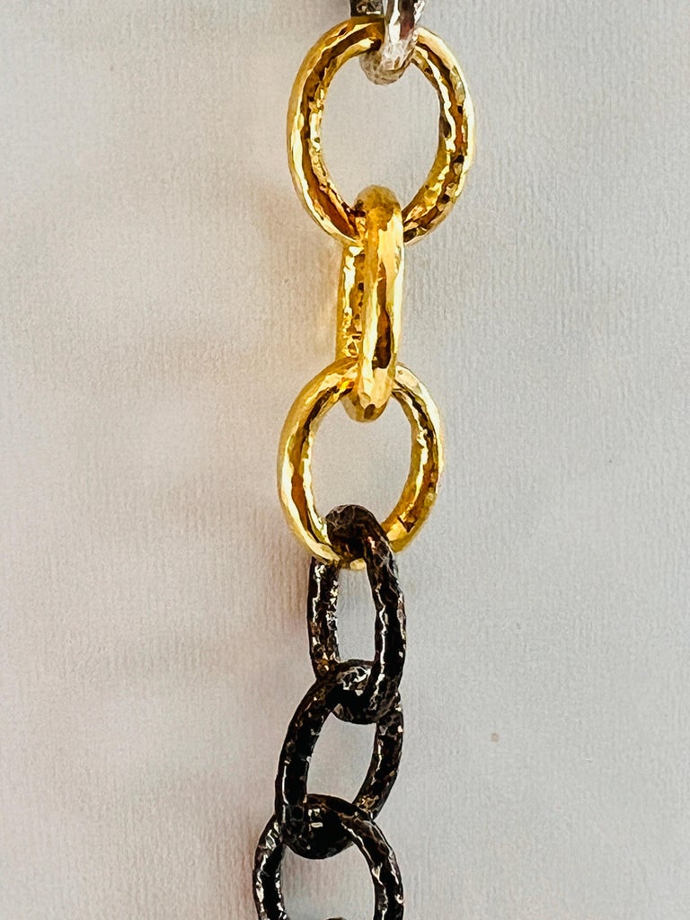 The 50/50 Blackened Silver and Gold 16" Chain Necklace, by Tagili For ...