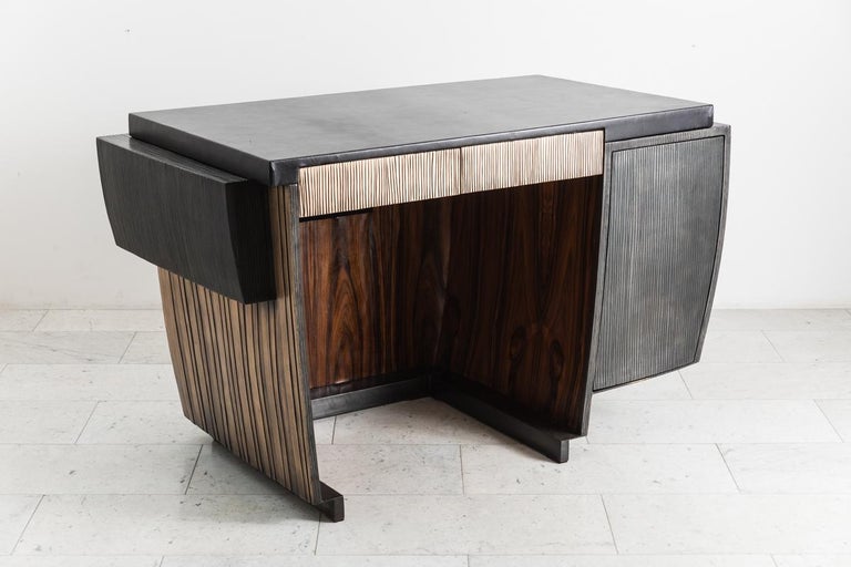 Blackened Steel and Layered Bronze Desk, Usa For Sale at 1stDibs ...