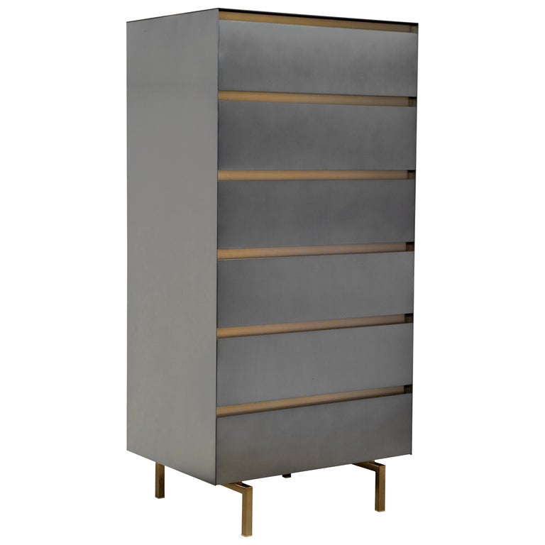 Blackgold, Drawers in Iron Varnished Metal Sheets For Sale at 1stDibs