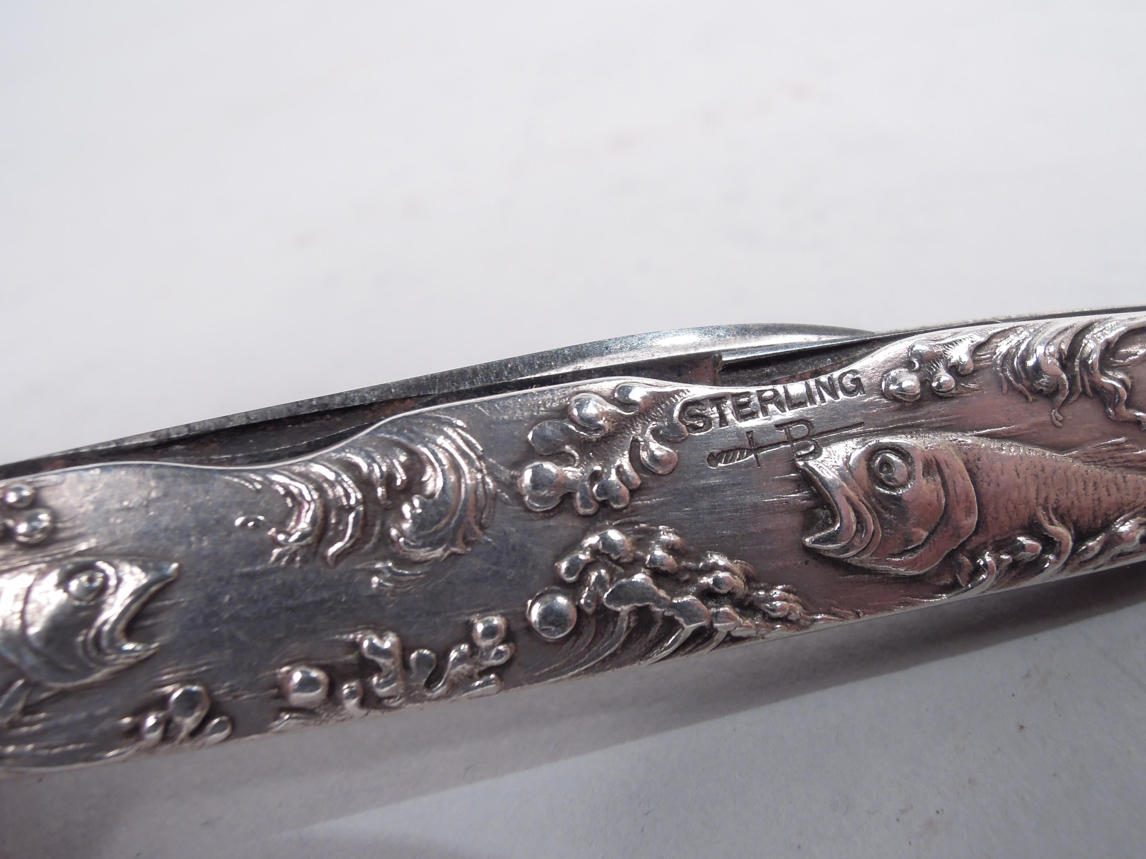 Blackinton Art Nouveau 3-Piece Smoking Set with Pocket Knife in Case ...