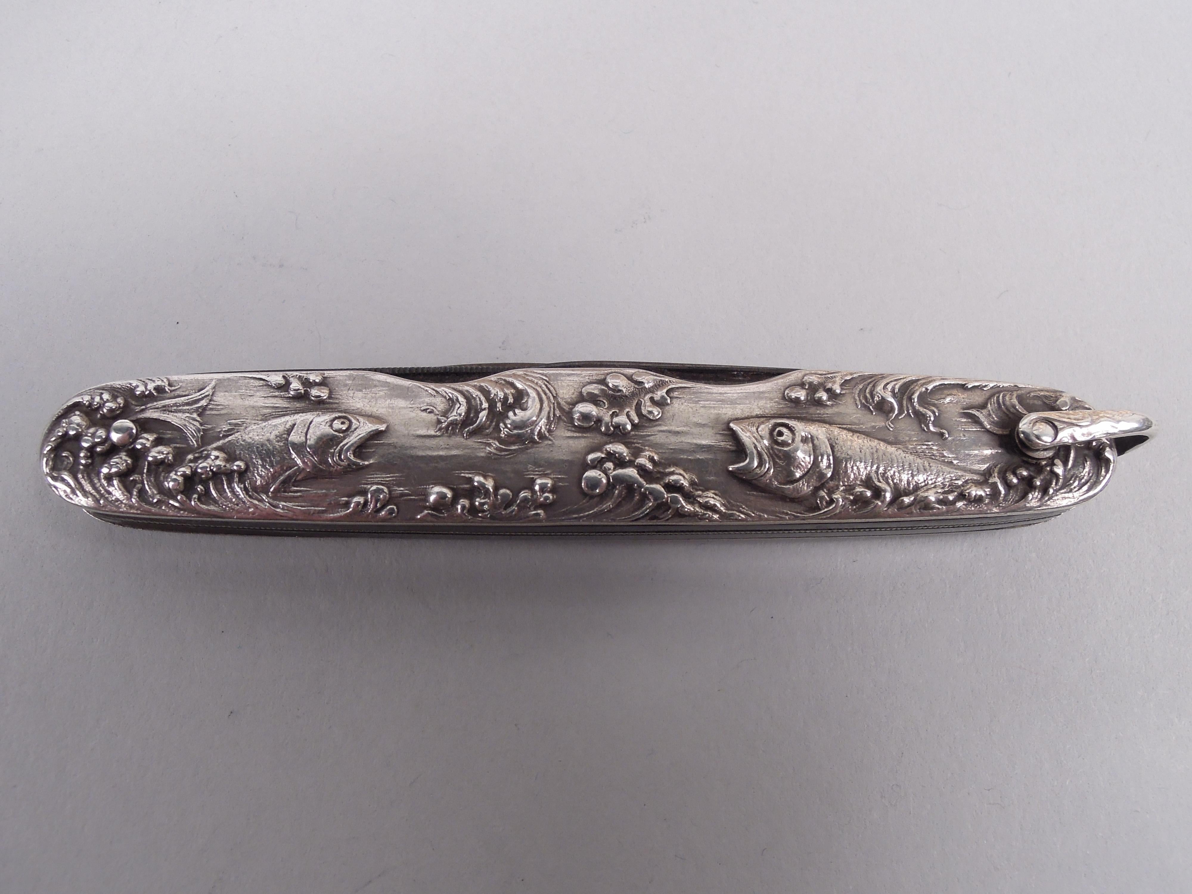 Blackinton Art Nouveau 3-Piece Smoking Set with Pocket Knife in Case ...