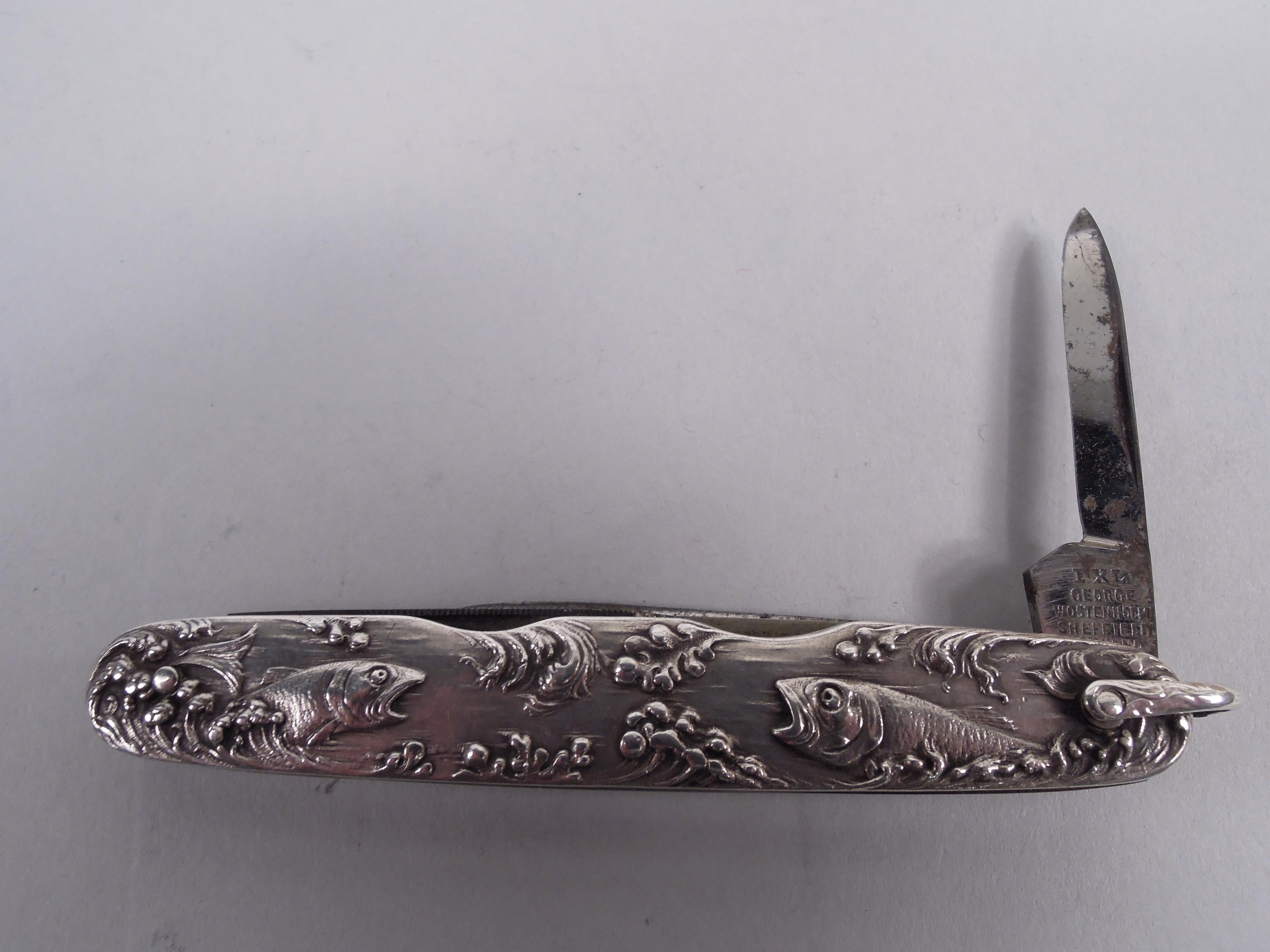 Blackinton Art Nouveau 3-Piece Smoking Set with Pocket Knife in Case ...