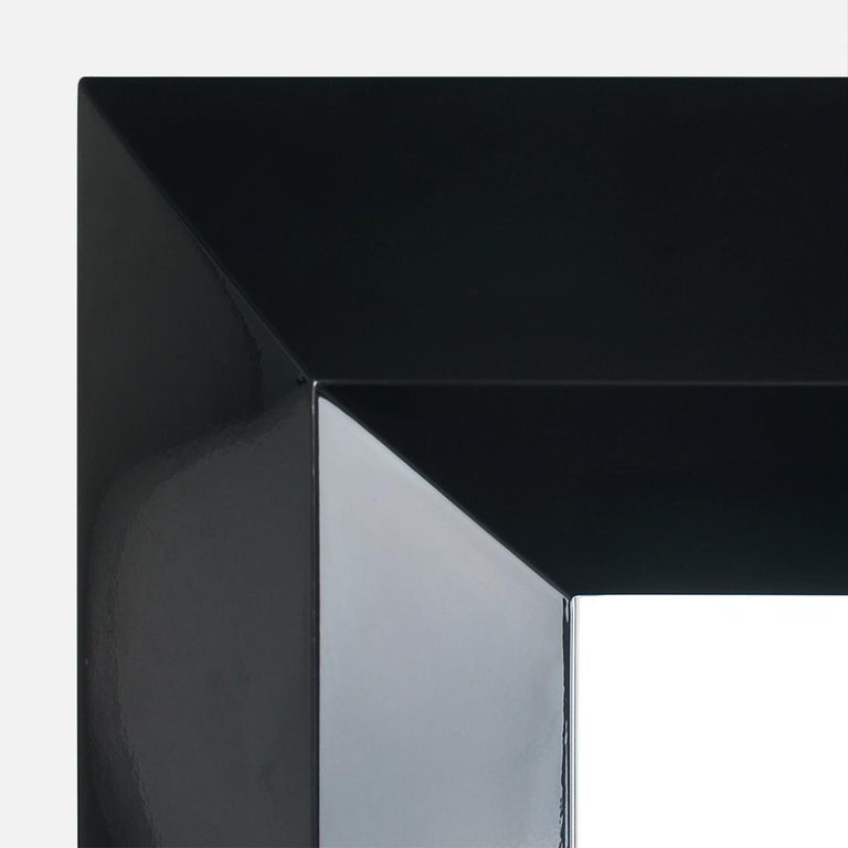 Black Square Mirror in Solid Mahogany Wood For Sale at 1stDibs