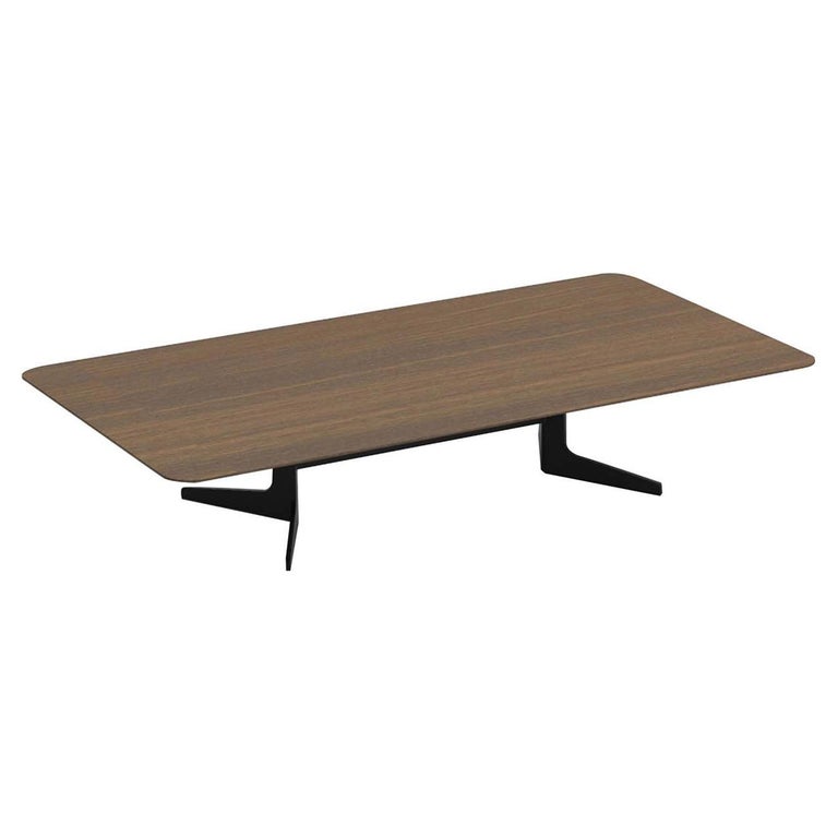 Blake Rectangular Coffee Table with Oak Wood Top For Sale at 1stDibs