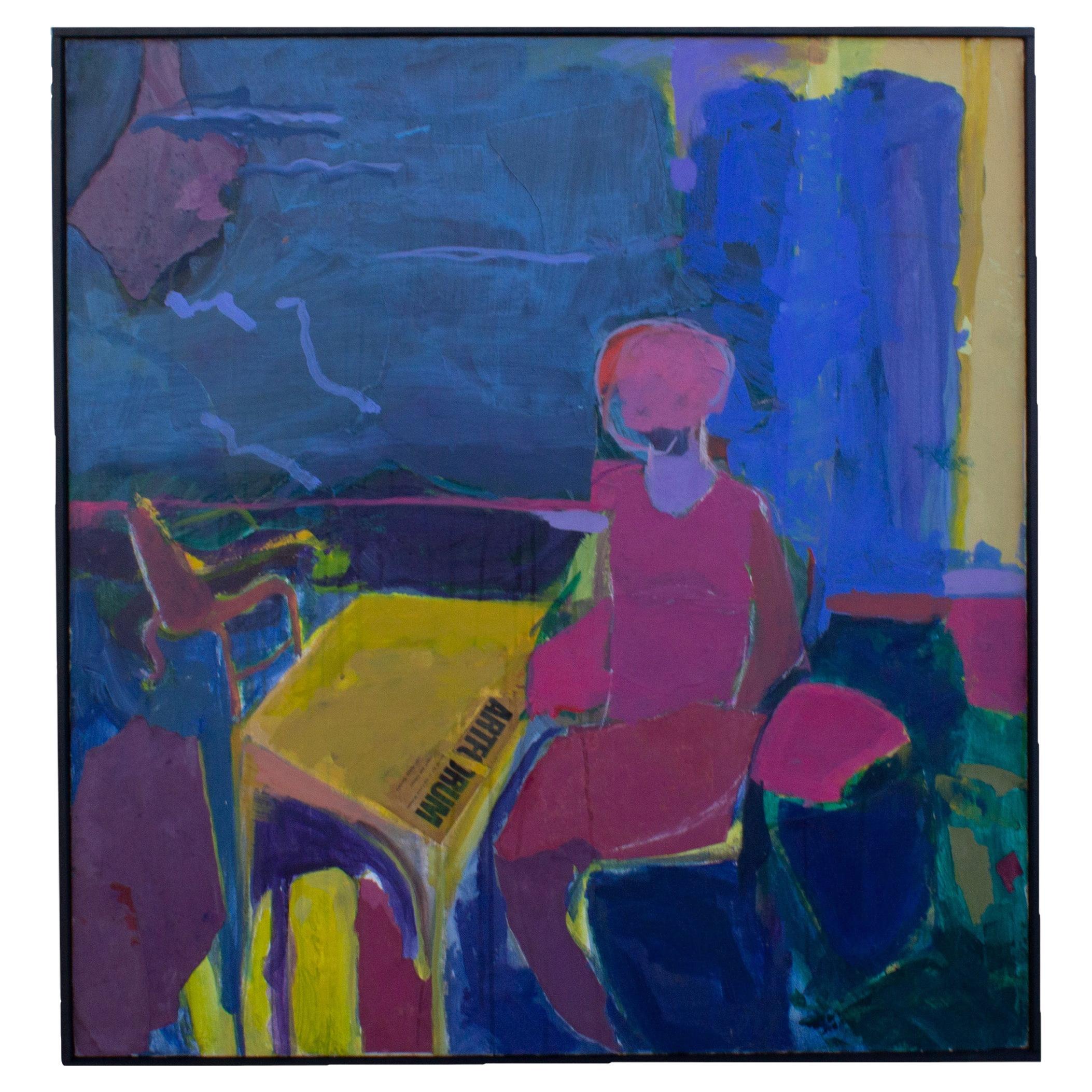 Peter Gethin Thomas Signed 1982 “Ukiyo-e No. 53 Kuniyoshi C. 1847” Oil ...