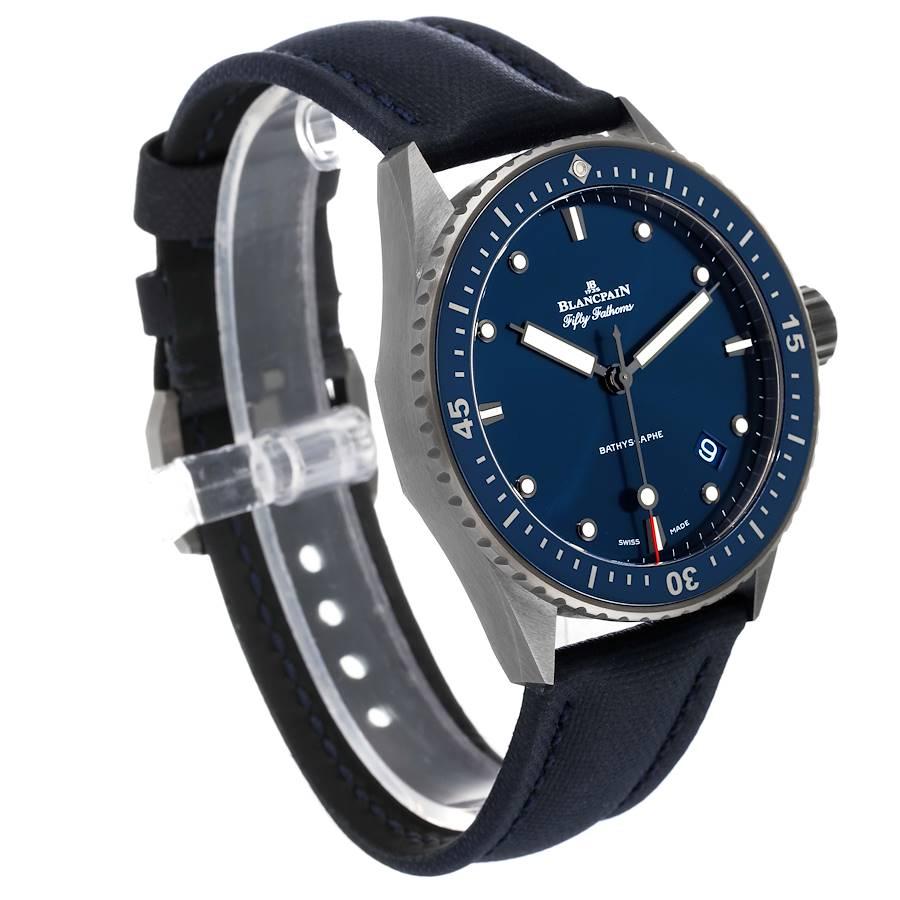Blancpain Fifty Fathoms Bathyscaphe Ceramic Blue Dial Mens Watch 5000 ...