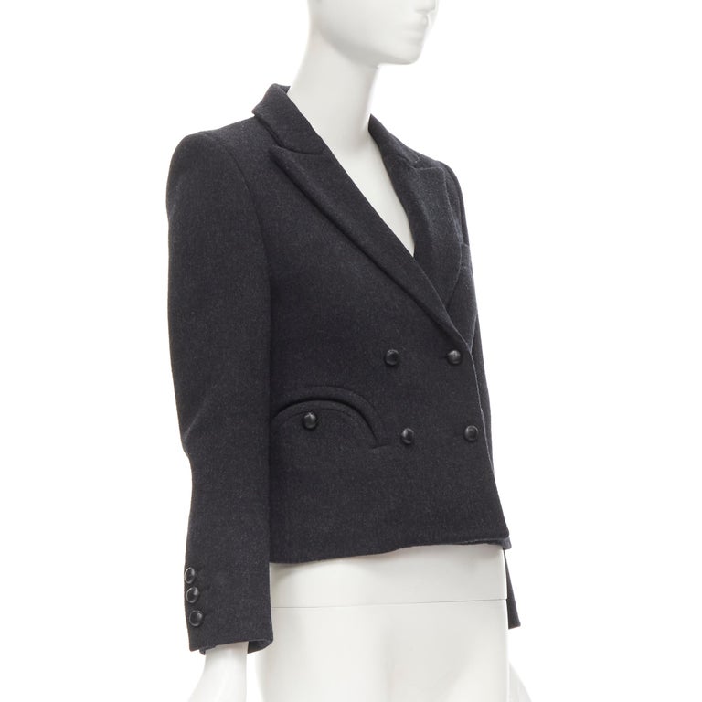 BLAZE MILANO Lane Crawford Exclusive Spencer grey wool pocket blazer ...