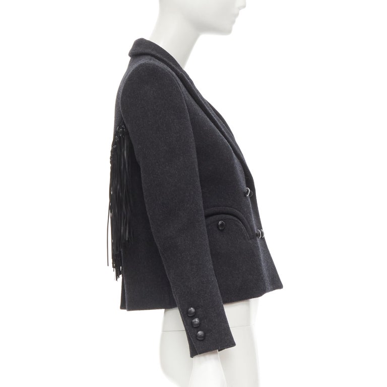 BLAZE MILANO Lane Crawford Exclusive Spencer grey wool pocket blazer ...