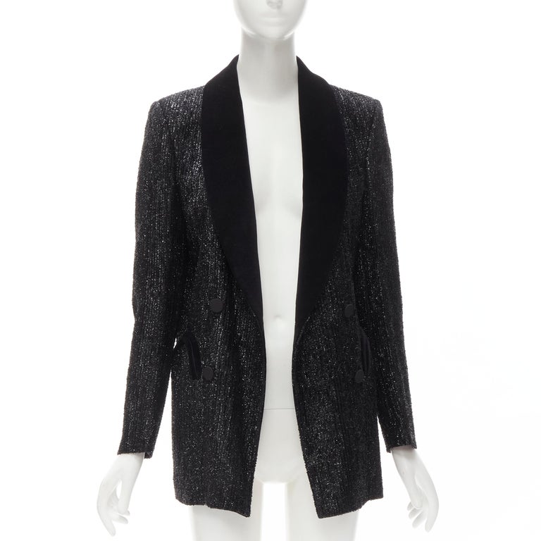 BLAZE MILANO Midnight Smoking metallic black lurex chenille velvet ...