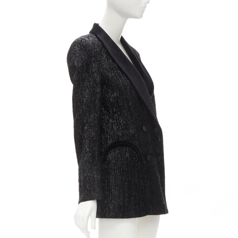 BLAZE MILANO Midnight Smoking metallic black lurex chenille velvet ...