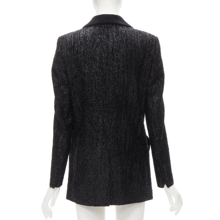 BLAZE MILANO Midnight Smoking metallic black lurex chenille velvet ...