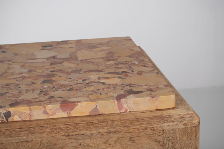 Bleached Art Deco Solid Oak Sideboard, France, 1940s For Sale at 1stDibs