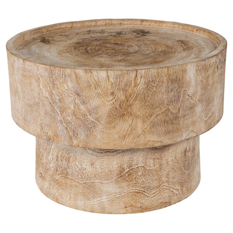 Bleached Elm Modern End Table For Sale at 1stDibs