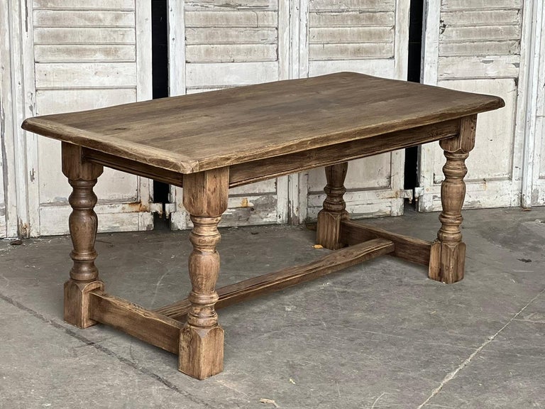 Bleached Oak Farmhouse Dining Table with Extensions For Sale at 1stDibs