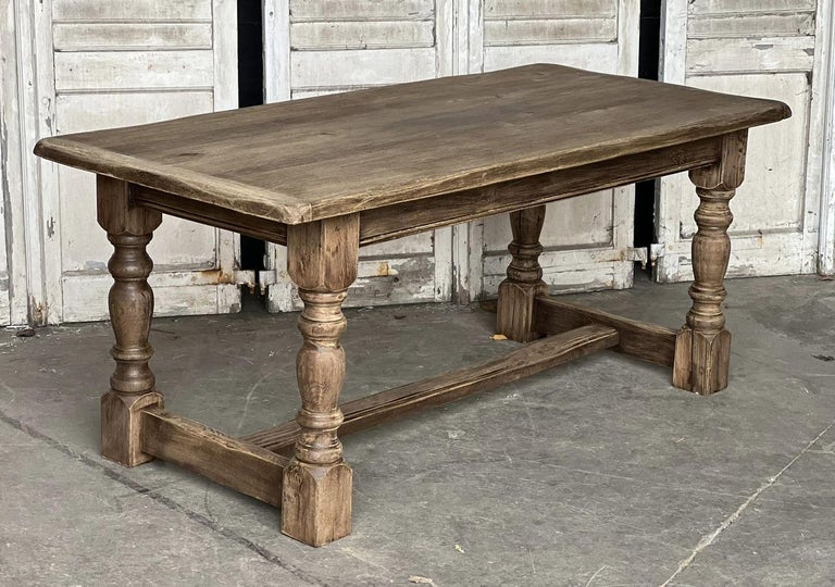 Bleached Oak Farmhouse Dining Table with Extensions For Sale at 1stDibs