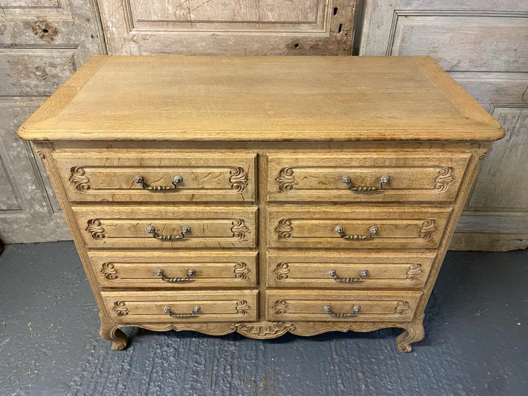 Bleached Oak French Chest of Drawers For Sale at 1stDibs