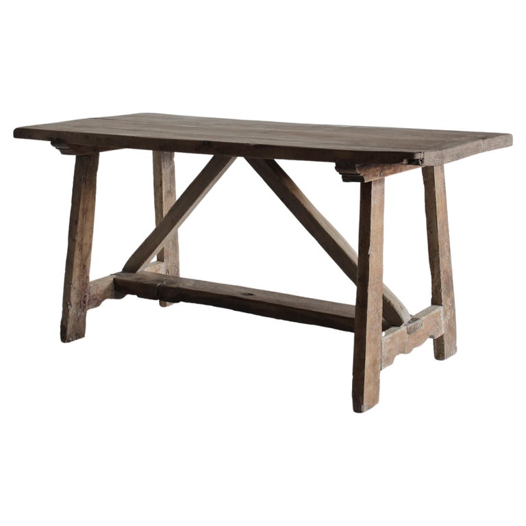 Bleached-Out Early 19Th C. Walnut Catalan Slab Top Table For Sale at ...