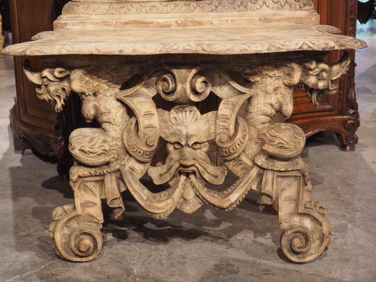 Bleached Renaissance Style Walnut Sgabello Chair from Italy, Circa 1870 ...